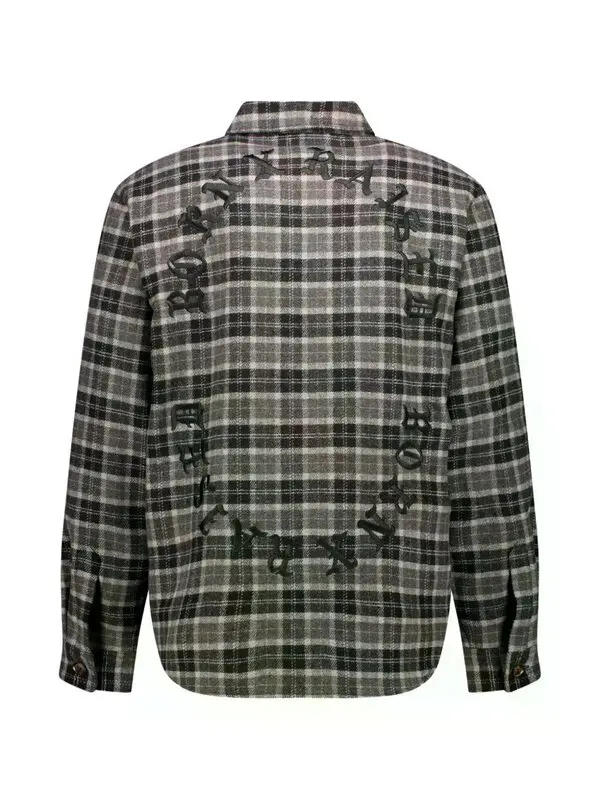 BORN X RAISED Check-pattern Flannel Shirt Jacket - Grey