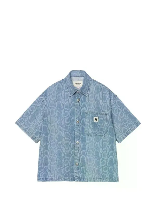 Carhartt Work In Progress Lovilia Snake Print Shirt - Blue