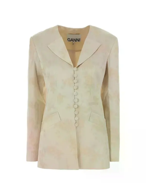 GANNI Floral-jacquard Blazer