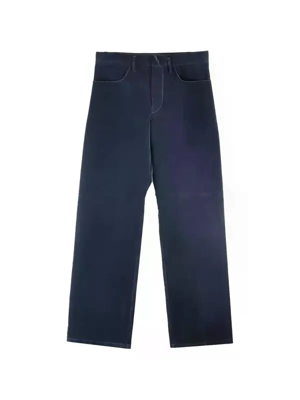 OMAR AFRIDI Velvet Straight-leg Trousers - Blue