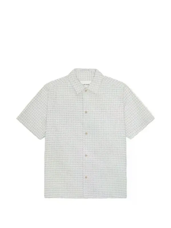 LES DEUX Seersucker Short-sleeve Shirt - White