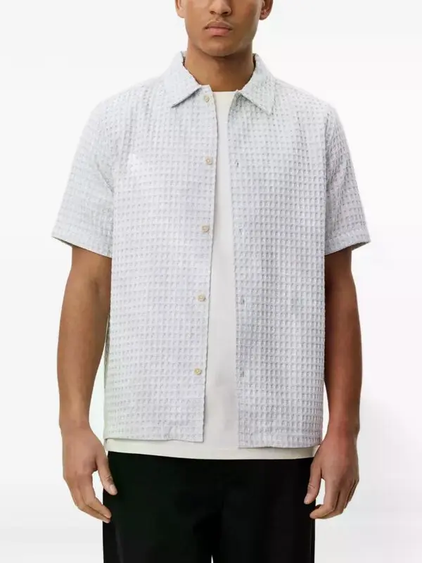 LES DEUX Seersucker Short-sleeve Shirt