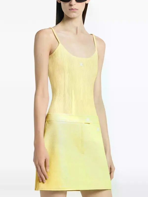 COURREGES Ribbed Knit Tank Top - Yellow