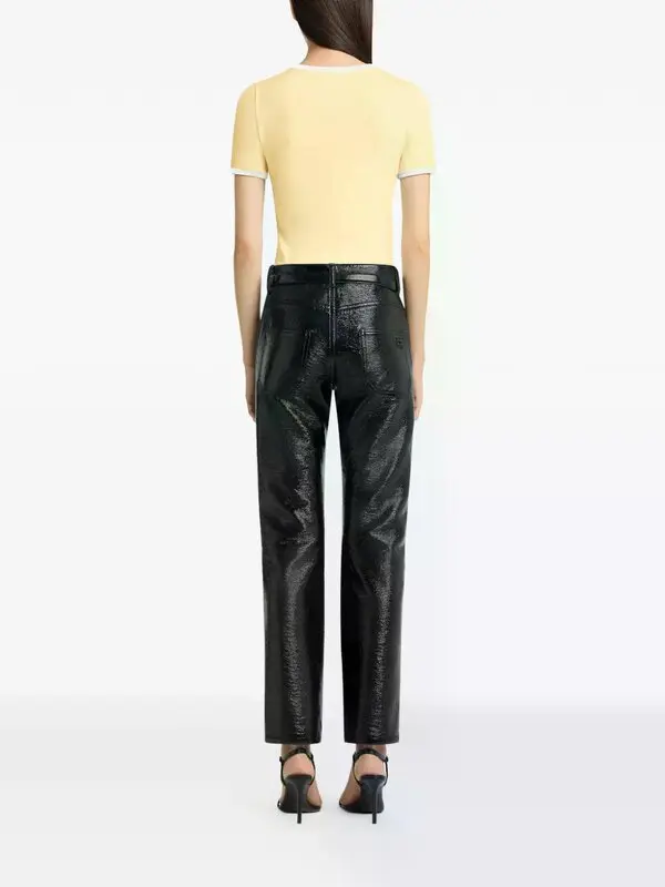 COURREGES Logo Embroidered Contrast Trim T-shirt