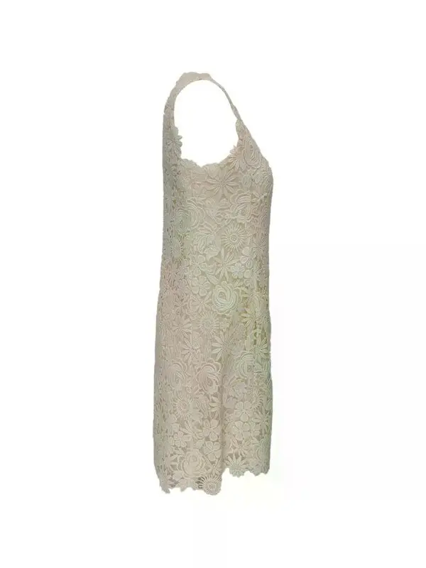 Valentino Garavani White Lace Sleeveless Mini Dress