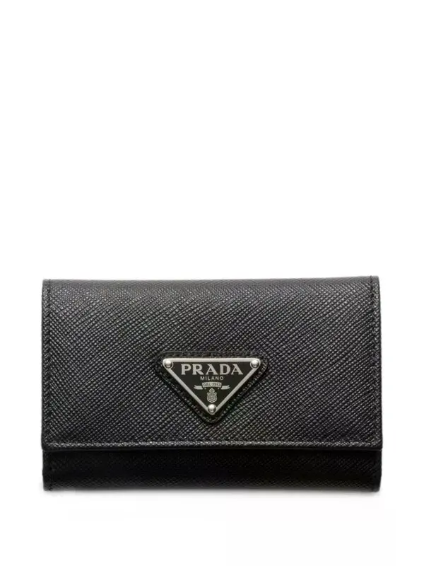 Prada Saffiano Leather Key Case - Black