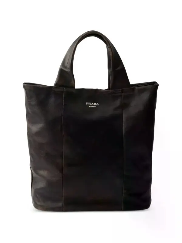 Prada Distressed Nappa Leather Tote Bag