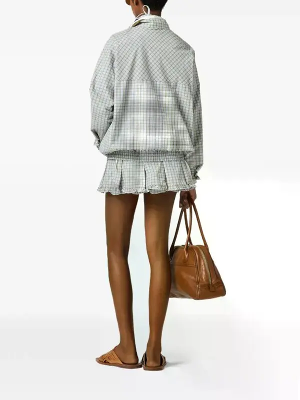 Miu Miu Checked Technical Fabric Blouson Jacket