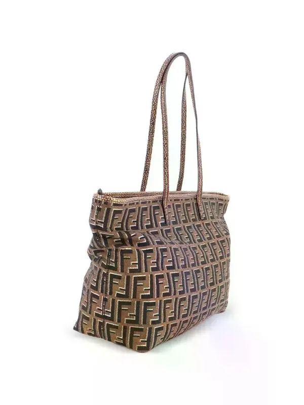 Fendi Metallic Zucca Canvas Large Tote Bag