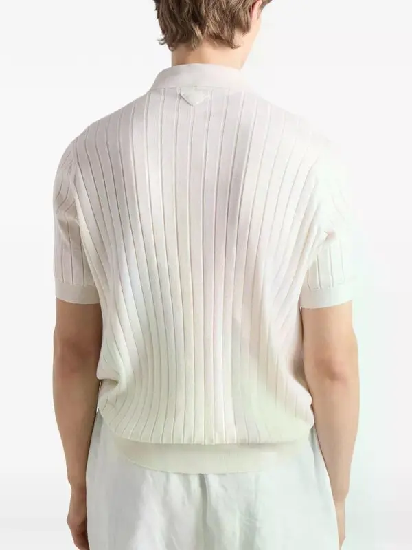 Prada Cashmere And Silk Polo Shirt - Neutrals