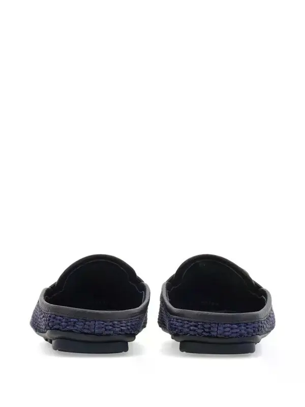 FERRAGAMO Gancini Ornament Raffia Mules
