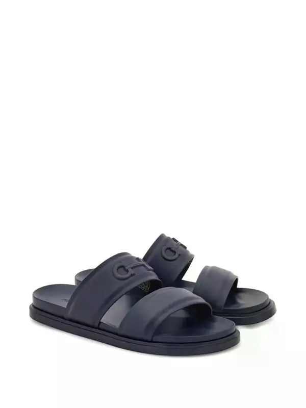 FERRAGAMO Gancini Double Strap Sandals - Blue
