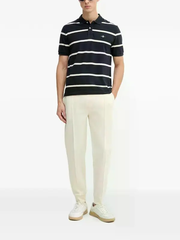 Gant Striped Short-sleeve Polo Shirt - Blue