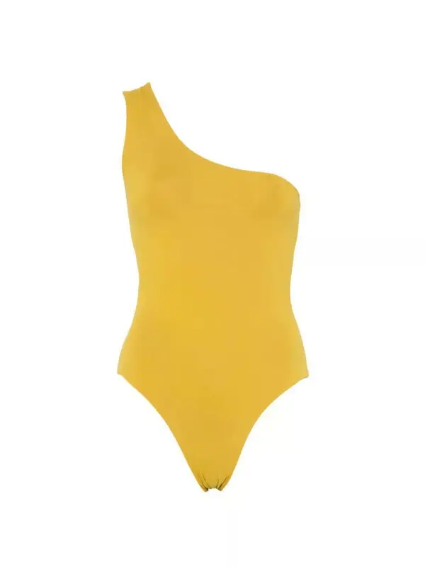 TALLER MARMO One-shoulder Fringed Swimsuit And Pareo Set