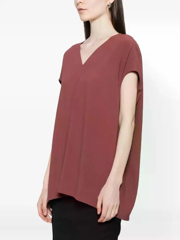 Rick Owens Dark Pink V-neck Blouse
