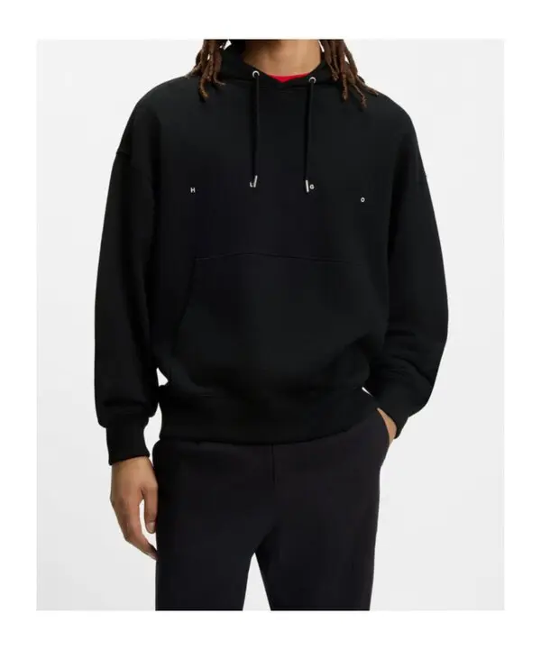 Hugo Boss Oversized Cotton Terry Hoodie With Graphic Print