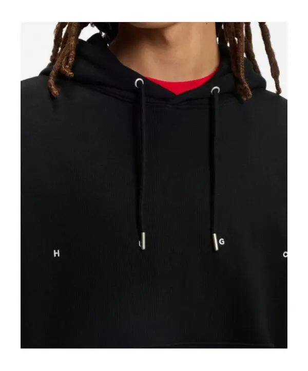 Hugo Boss Oversized Cotton Terry Hoodie With Graphic Print
