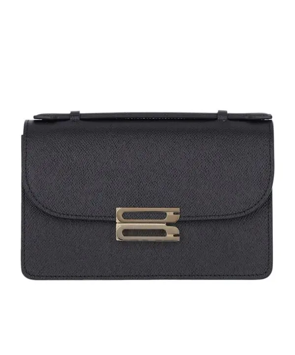 Victoria Beckham Logo Plaque Mini Top Handle Bag - Black