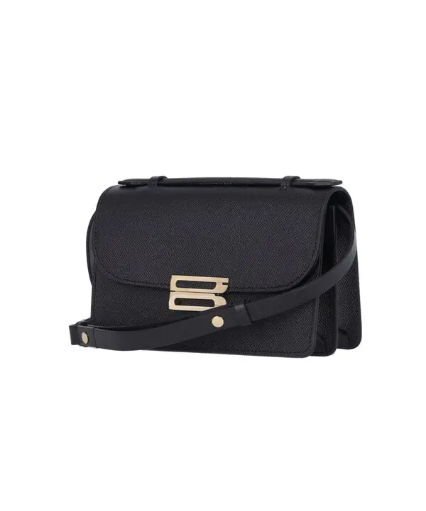 Victoria Beckham Logo Plaque Mini Top Handle Bag - Black