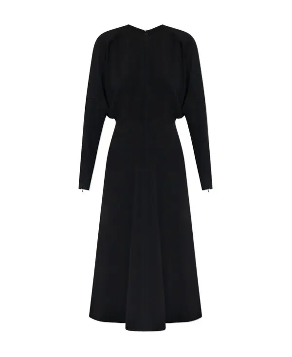 Victoria Beckham Dolman-sleeve Midi Dress - Black