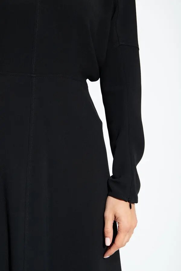 Victoria Beckham Dolman-sleeve Midi Dress - Black