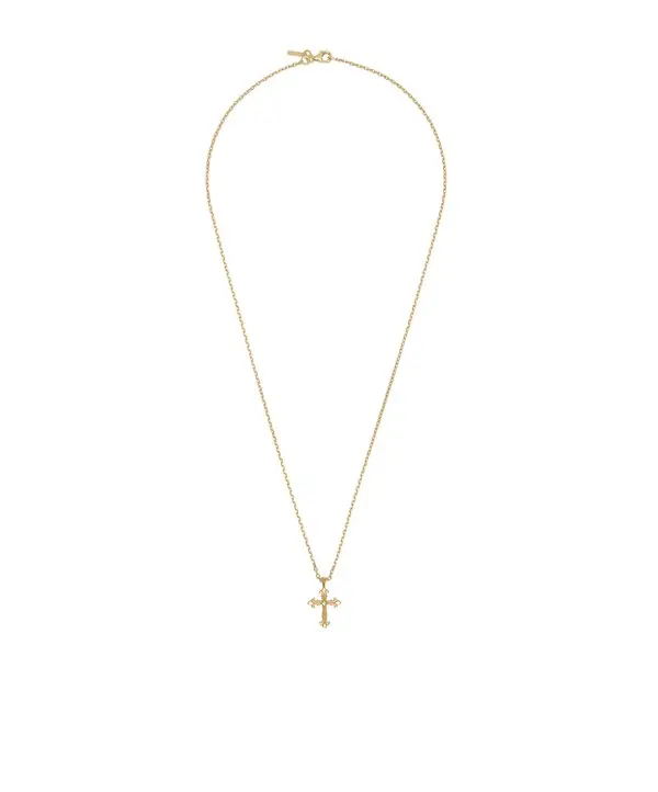 Emanuele Bicocchi Gold Tone Cross Pendant Necklace - Golden