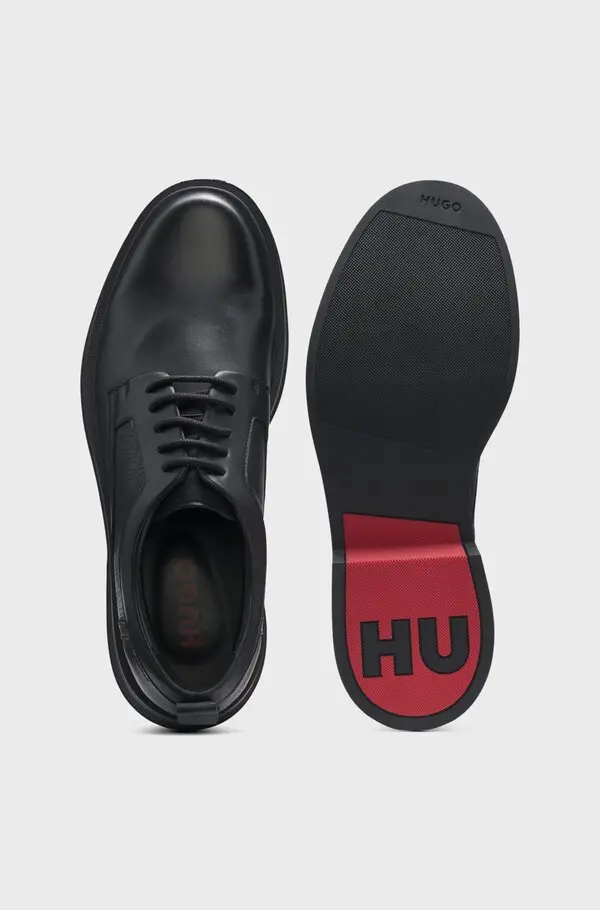 Hugo Boss Derby Shoes With Perforated Logo Detailing