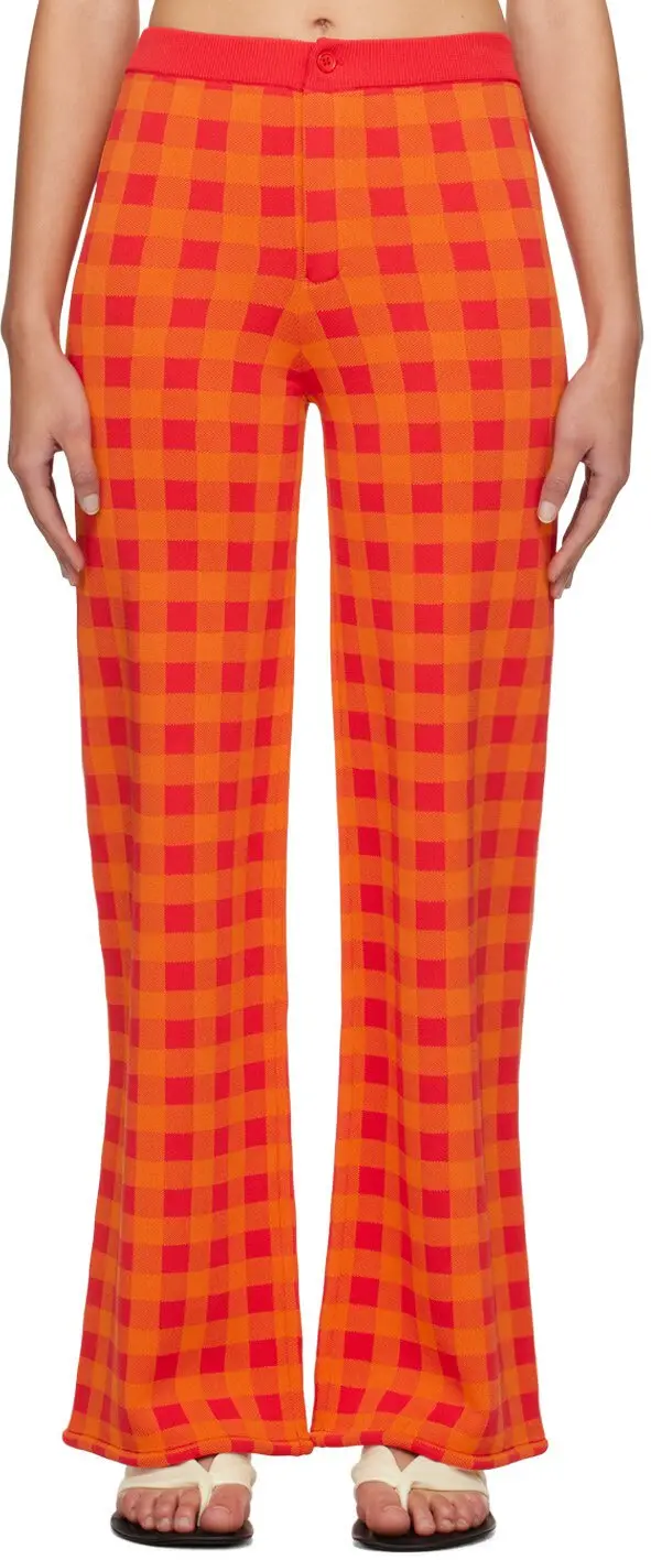 SIMONMILLER Plaid Wide Leg Casual Pants
