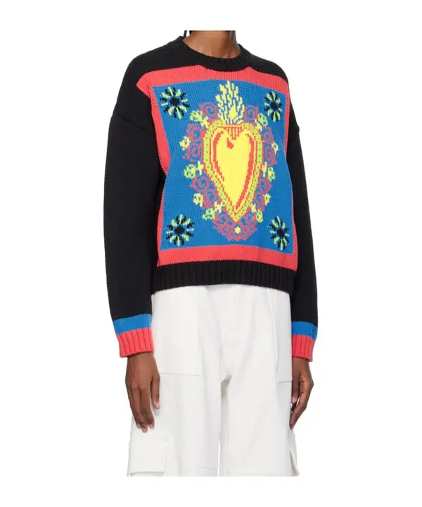 Moschino Long-sleeved Intarsia Knit Sweater