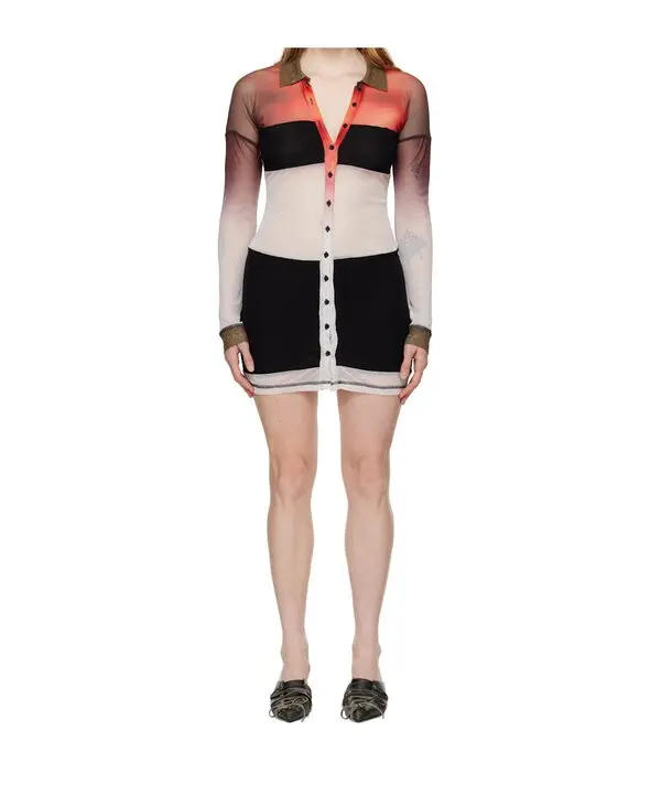 Ottolinger Long Sleeve Collared Button Front Dress