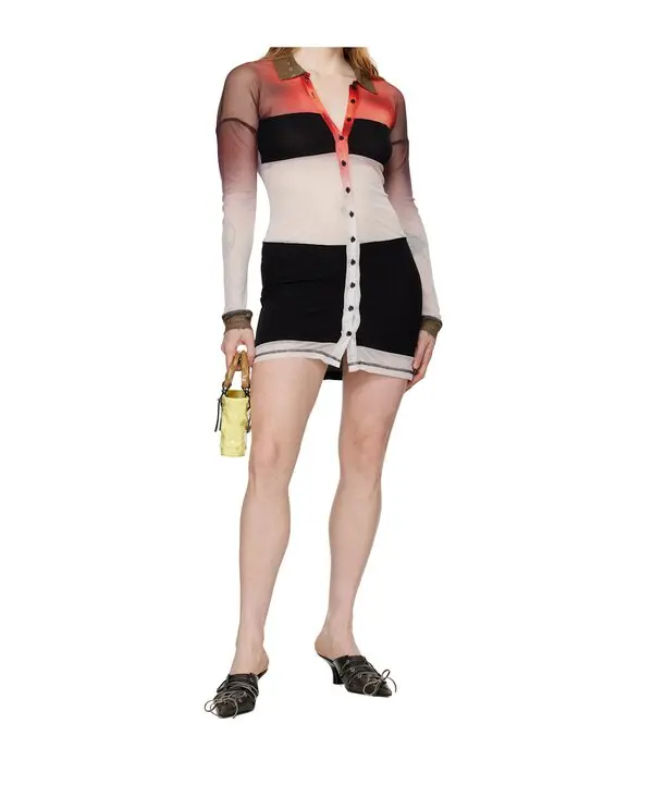 Ottolinger Long Sleeve Collared Button Front Dress