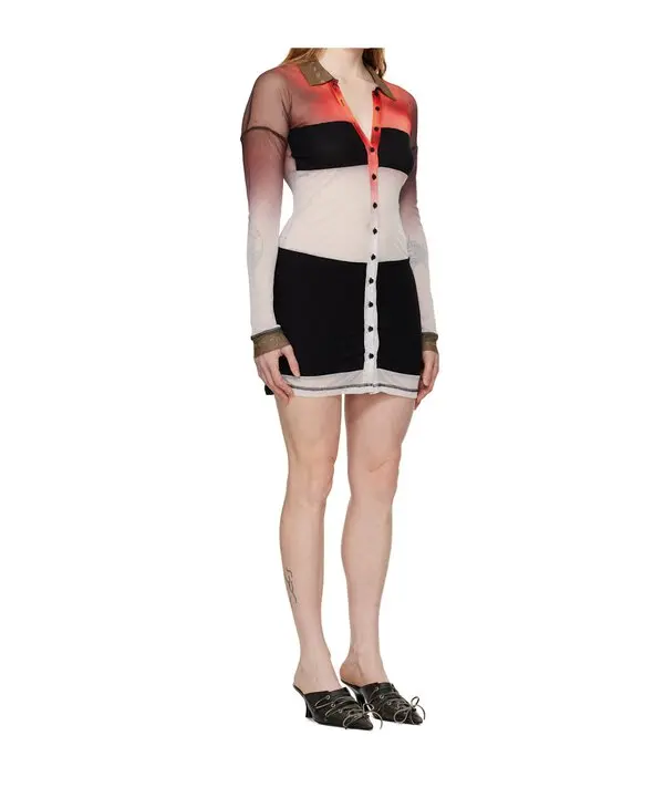 Ottolinger Long Sleeve Collared Button Front Dress