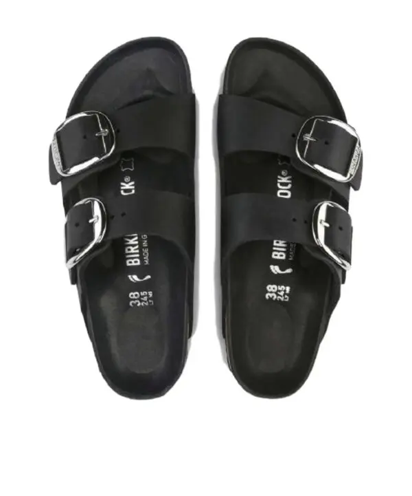 BIRKENSTOCK Arizona Big Buckle Flat Sandals - Black