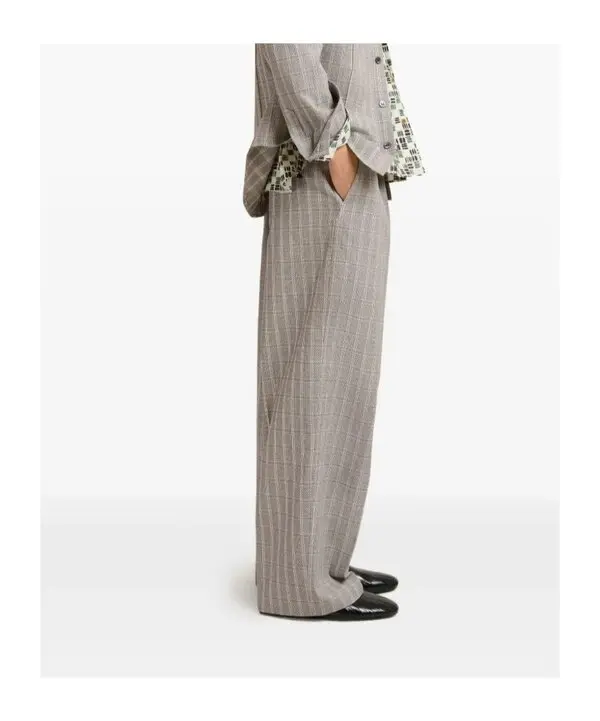 Marni Pleated Checked Trousers