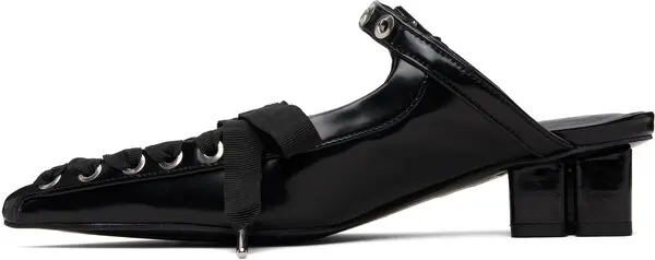 GANNI Lace-up Mules - Black