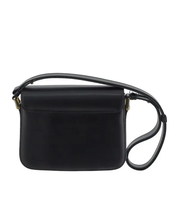 A.p.c. Leather Crossbody Bag With Flap Closure - Black