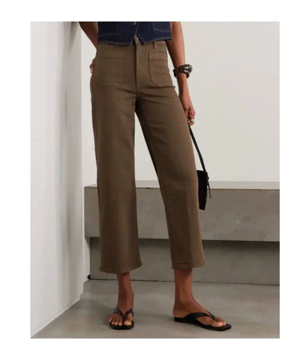 FRAME Belted Cropped Trousers