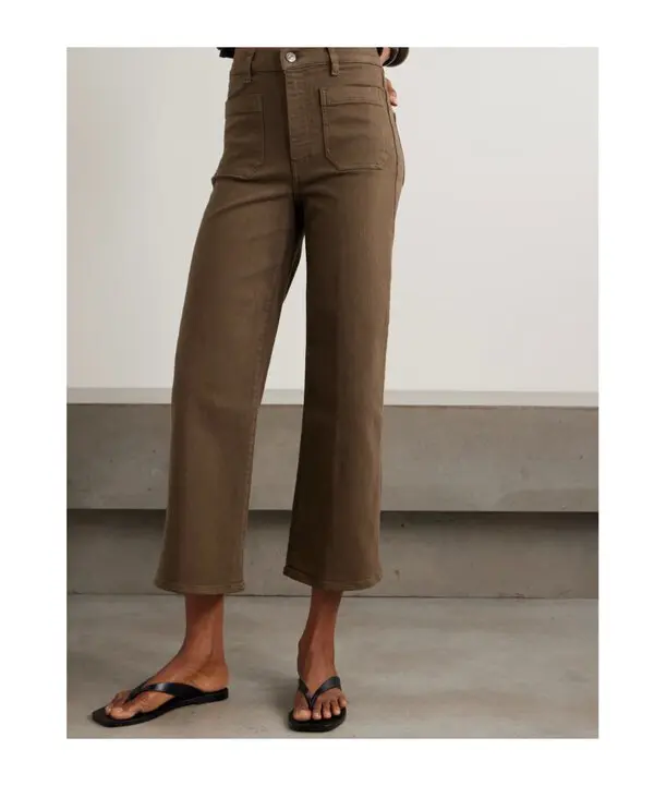 FRAME Belted Cropped Trousers