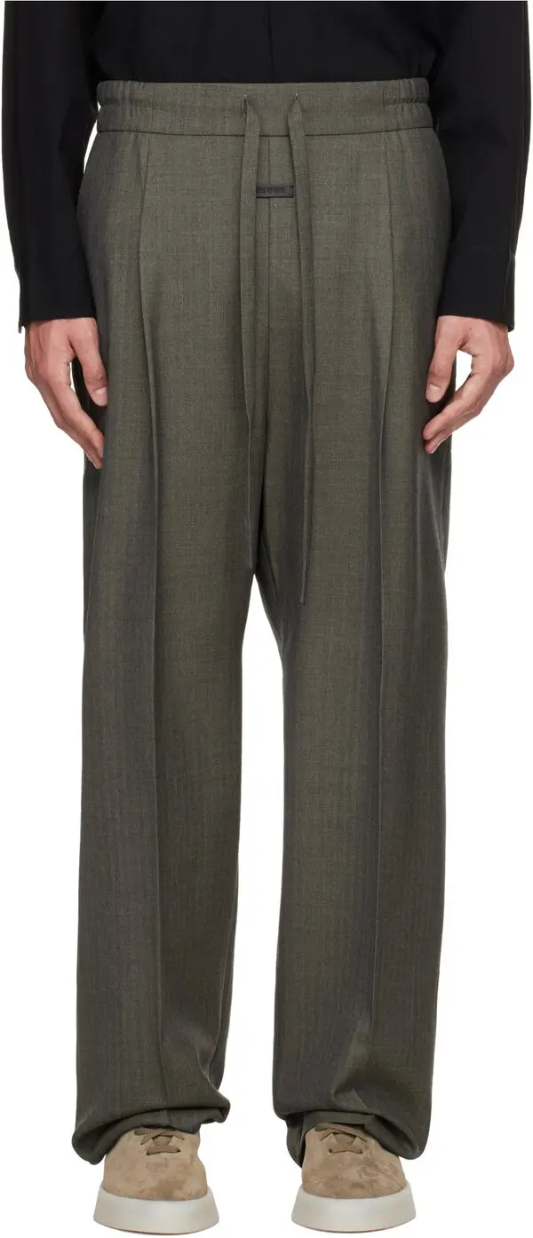 Fear Of God Chevron Drawstring Straight Leg Trousers - Black