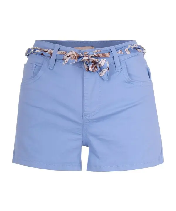 Liu Jo Floral Tie Belted Shorts - Blue
