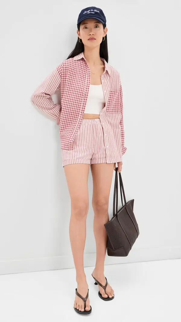 BAILEY ROSE Patchwork Button-down Shirt