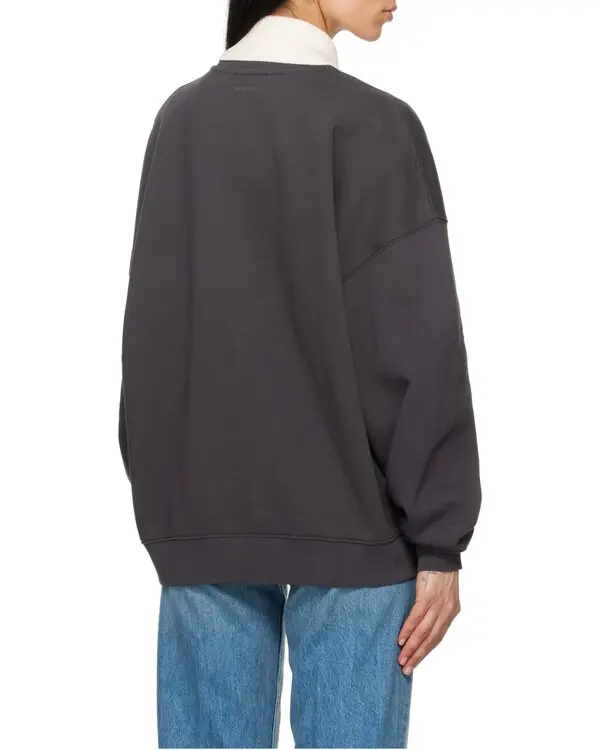 ANINE BING Miles Logo-printed Crewneck Sweatshirt - Black