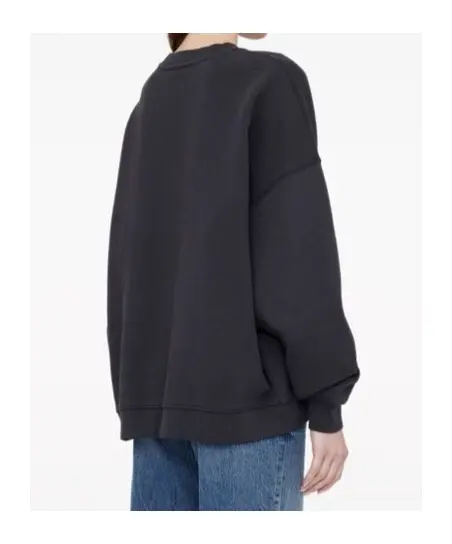 ANINE BING Miles Logo-printed Crewneck Sweatshirt - Black