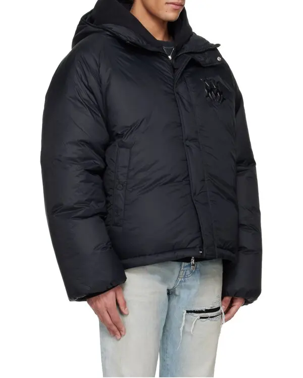 Amiri Logo-detail Hooded Down Jacket - Black