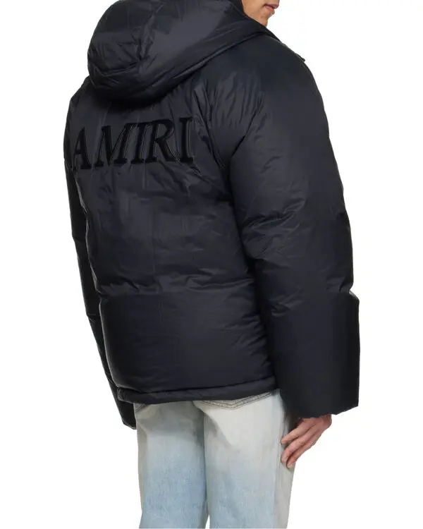 Amiri Logo-detail Hooded Down Jacket - Black