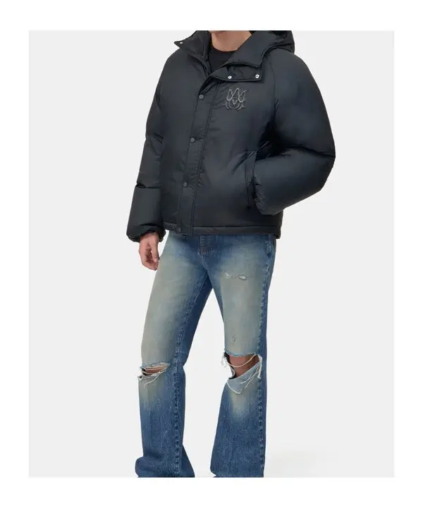 Amiri Logo-detail Hooded Down Jacket - Black