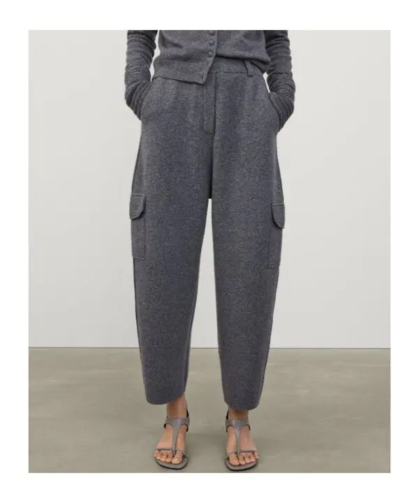 LISA YANG Azaria Elasticized Cargo Pants - Graphite Color