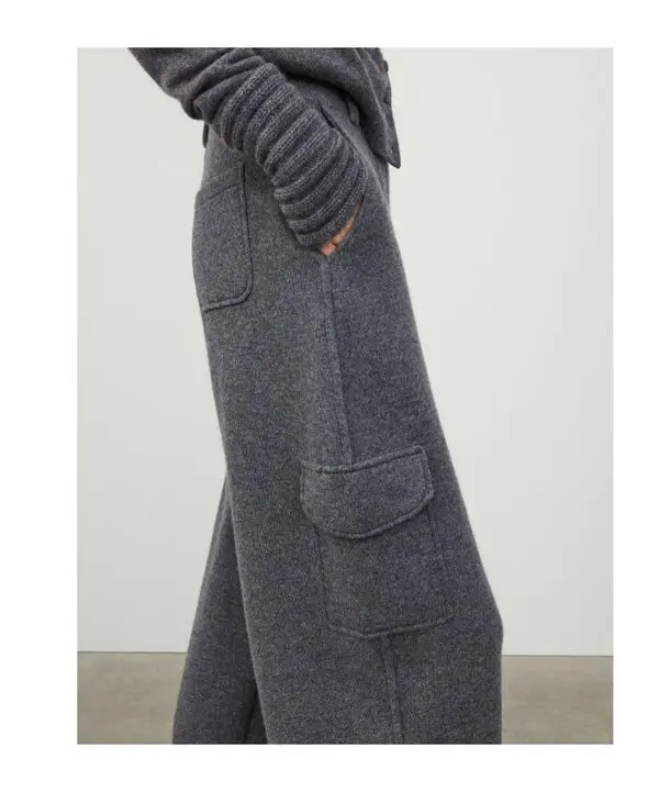 LISA YANG Azaria Elasticized Cargo Pants - Graphite Color