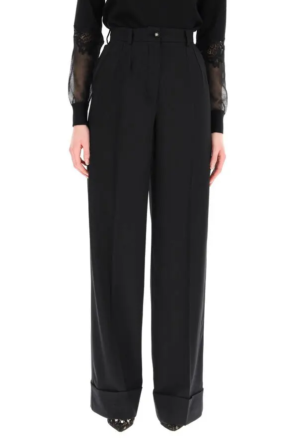 Dolce & Gabbana Wide-leg Cuffed Trousers