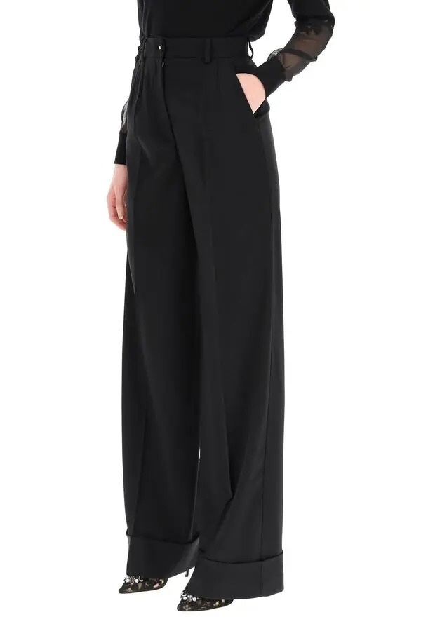 Dolce & Gabbana Wide-leg Cuffed Trousers